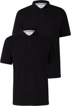 s.Oliver Kurzarmshirt Polo-Shirt Poloshirt aus Piqu&eacute; mit Logo im Doppelpack