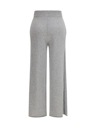 Max Mara Womens Cashmere Pants Light Grey Trousers