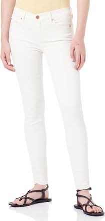 7 For All Mankind Damen Skinny Jeans The Crop, Elfenbein (Slim Illusion Color 0md), Gr.24