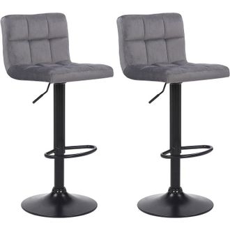 Clp Ensemble de 2 tabourets de bar Feni en velours gris