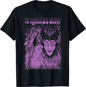 Disney Sleeping Beauty Aurora Maleficent Purple Flame Poster T-Shirt