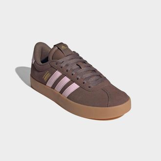 adidas Sneaker ADIDAS SPORTSWEAR VL COURT 3.0, Damen, Gr. 38,5, earth strata, clear pink, gold metallic, Leder, Synthetik, Schuhe Sneaker, inspiriert vom Des