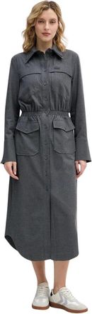 Lacoste Femme, Robes, Gris, Taille: 42 FR Robe chemise boutonn&eacute;e &agrave; poches mi-longue