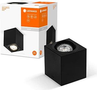 Ledvance Spot Surface Square Deckenaufbauspot, schwarz, mit GU10 Sockel, kann mit einfacher oder smarter Lampe bestückt werden, flexibler Ausstrahlwinkel, Schu