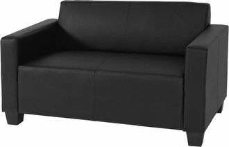 Hhg 2er Sofa Couch Moncalieri Loungesofa Kunstleder schwarz
