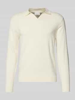 Profuomo Slim Fit Poloshirt mit V-Ausschnitt