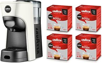 LavAzza A Modo Mio Tiny Eco wei&szlig;e Kaffeemaschine mit 64 Kapseln, Espressomaschine aus recyceltem Kunststoff, 1450 W, 220-240 V, 50/60 Hz, 0,6 Liter