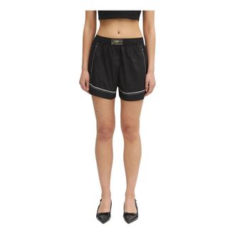 Ganni Baumwoll-Popeline-Shorts mit Gummizug - - Shorts - Damen - Schwarzk - L