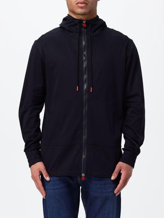 Kiton Sweat &agrave; capuche zipp&eacute; en coton avec logo &eacute;maill&eacute;