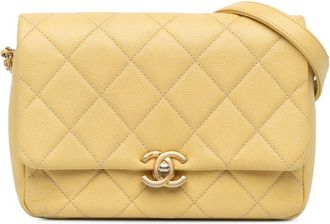 Chanel petit sac à bandoulière Melody Flap (2021-2024) - Jaune