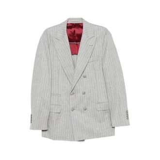 Brunello Cucinelli Zweireihiger Blazer - - Jackets - Herren - Grau - XL