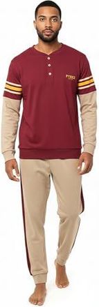 Pyrex Pyjama Homme Chaud Coton Interlock Pyjama Homme Hiver Long avec Poignets et Style Sport, Mod&egrave;le 1., XXL