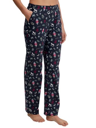 CALIDA Favourites Pyjamahose mit Seitentaschen Damen, aus 100% Dicker Bio-Baumwolle, wärmend