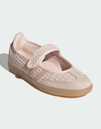 adidas Originals Samba - Flache Mary-Jane-Schuhe in Hellrosa-Silber