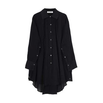 Our Legacy Femme, Robes, Noir, Taille: 38 FR Robe Midi Noire aux Lignes &Eacute;pur&eacute;es