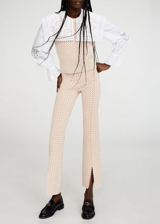 Claudie Pierlot Pantalon maille &agrave; motifs graphiques