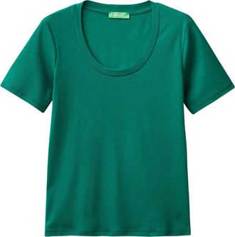 Benetton Damen 3ga2d1066 T-Shirt, grün, XX-Small