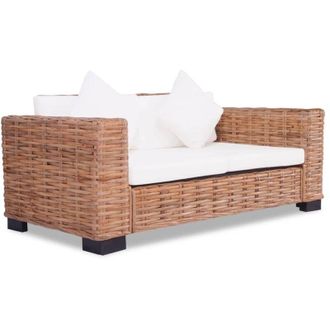 vidaXL Vidaxl - 2-Sitzer-Sofa Nat&uuml;rliches Rattan