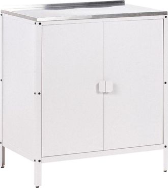 Beliani Outdoor-K&uuml;chenschrank VILAMA Wei&szlig;