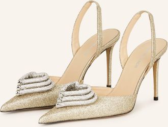 Mach & Mach Mach & Mach Slingpumps Triple Heart gold