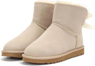 Generic QXDZSW Bottes dhiver chaudes avec noeud pour femme Taille 34-45, sable, 41.5 EU