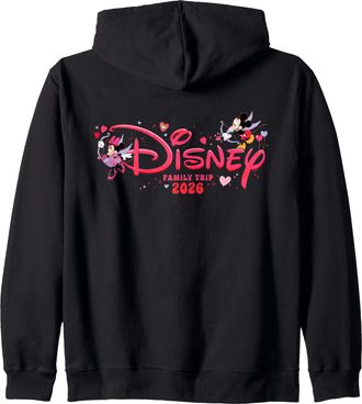 Disney Mickey & Minnie Valentines Day Family Trip 2026 Logo Kapuzenjacke