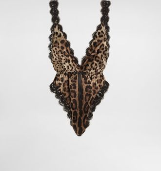 Dolce & Gabbana Bodysuit Aus Satin Mit Leo-print - Frau Unterw&auml;sche Animalprint 3