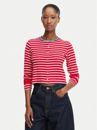 Tommy Jeans Strickjacke DW0DW22805 Rot Slim Fit