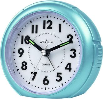 Atrium Wecker Analog Quarz ohne Ticken mit Licht und Snooze Hellblau Metallic A240-15