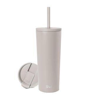 Simple Modern Thermobecher mit Strohhalm und Deckel | Trinkbecher mit Henkel Wiederverwendbare Edelstahl | Geschenke f&uuml;r Frauen und M&auml;nner | Classic | 710ml | Almon