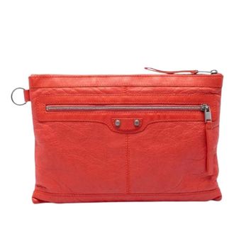 Balenciaga Sac bandouli&egrave;re en cuir dagneau Pre-owned - Femme - Pre-owned - Orange - Taille: ONE Size