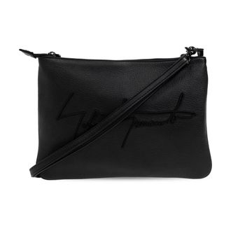 Yohji Yamamoto Schultertasche mit Logo - - Bags - Herren - Schwarzk - ONE SIZE