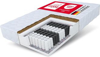 FDM Matratze 140x190 cm Härtegrad H3 H4 Höhe 17 cm Taschenfederkernmatratze Kokosfaser-Einlage Polyurethan-Schaum 7 Komfortzonen mit Hypoallergenem Waschb