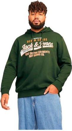 Jack & Jones JACK&JONES PLUS Jjelogo Sweat &agrave; Capuche 2 col 24/25 Noos Pls Sweatshirt, Kaki, XXXXXL Homme