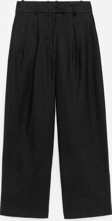 Arket Elegante Hose Aus Leinen -Schwarz