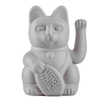 Donkey Products - Lucky Cat Grey - graue Winkekatze | Japanische Glücksbringer Deko-Katze in stylischem matt-Farbton