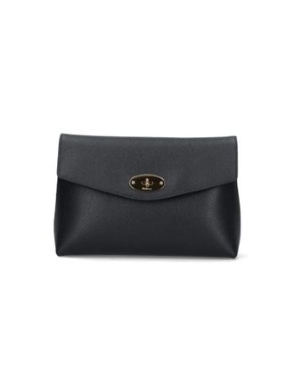 Mulberry Clutches - Textured Black Leather Rectangular Clutch - Gr. unisize - in Schwarz - f&uuml;r Damen