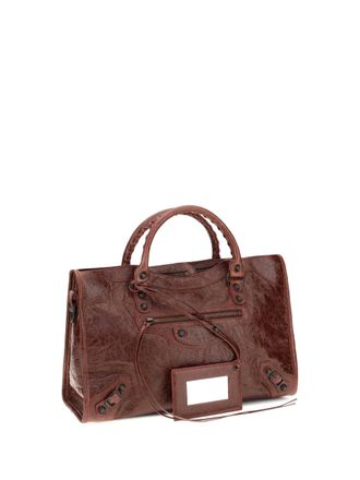 Balenciaga Womens Le City Medium Handbag Berry Red Lamb Ovis Aries Handbags Hand Bags