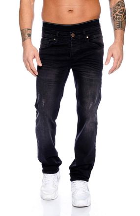 Rock Creek Herren Designer Jeans Denim Schwarz Hose Herrenjeans [RC-2095 - Schwarz - W30 L34]