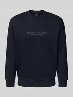 A|X Armani Exchange Sweatshirt mit Label-Print und Rundhalsausschnitt