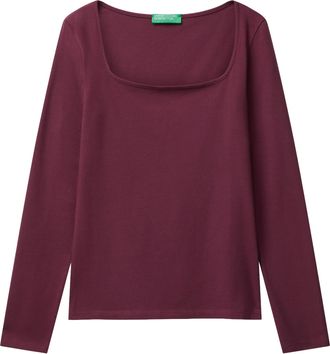 Benetton Damen M/L 3fjhd10aq T-Shirt, violett, XX-Small