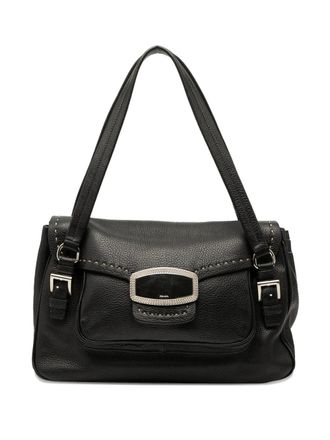 Prada 2000-2025 Vitello Daino Pushlock Flap shoulder bag - Noir