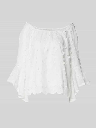 Apricot Blusenshirt mit Spitze