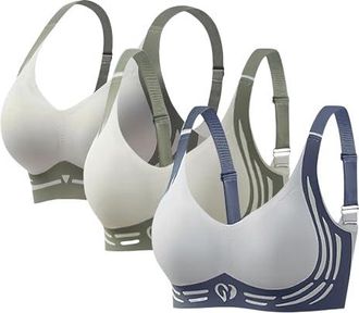 Generic Body en dentelle pour plus de confort Soutien-gorge sans fil Soutien-gorge haut pour femme Lingerie quotidienne Sports BHS 3 pi&egrave;ces, b, XXL