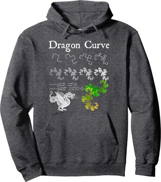 MathWare Nerdy Dragon Curve Fractal Chaos Physik Mathematik Lehrer Geek Pullover Hoodie