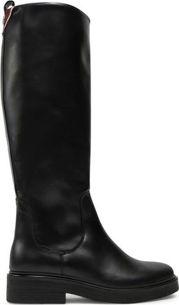 Tommy Hilfiger Stiefel Tommy Hilfiger Premium Leather Long Boot FW0FW08180 Schwarz