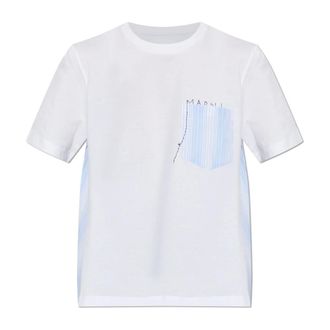 Marni T-Shirt mit Tasche - - Tops - Damen - Wei&szlig; - M