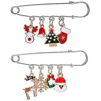 Tendycoco 2PCS Sch&ouml;ne Weihnachtsbrosche Mode Strass Bell Brosche Pullover Zubeh&ouml;r