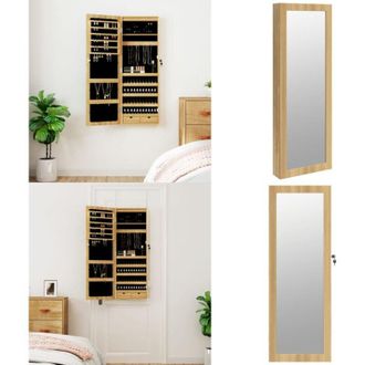 vidaXL Spiegel-Schmuckschrank mit LED-Beleuchtung Wandmontage - Spiegel-Schmuckschrank - Schmuckaufbewahrung - LED Beleuchtung - Kosmetikspiegel