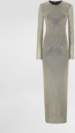 Dolce & Gabbana Langes Kleid Aus Crystal-mesh - Frau Kleider Gold Xs